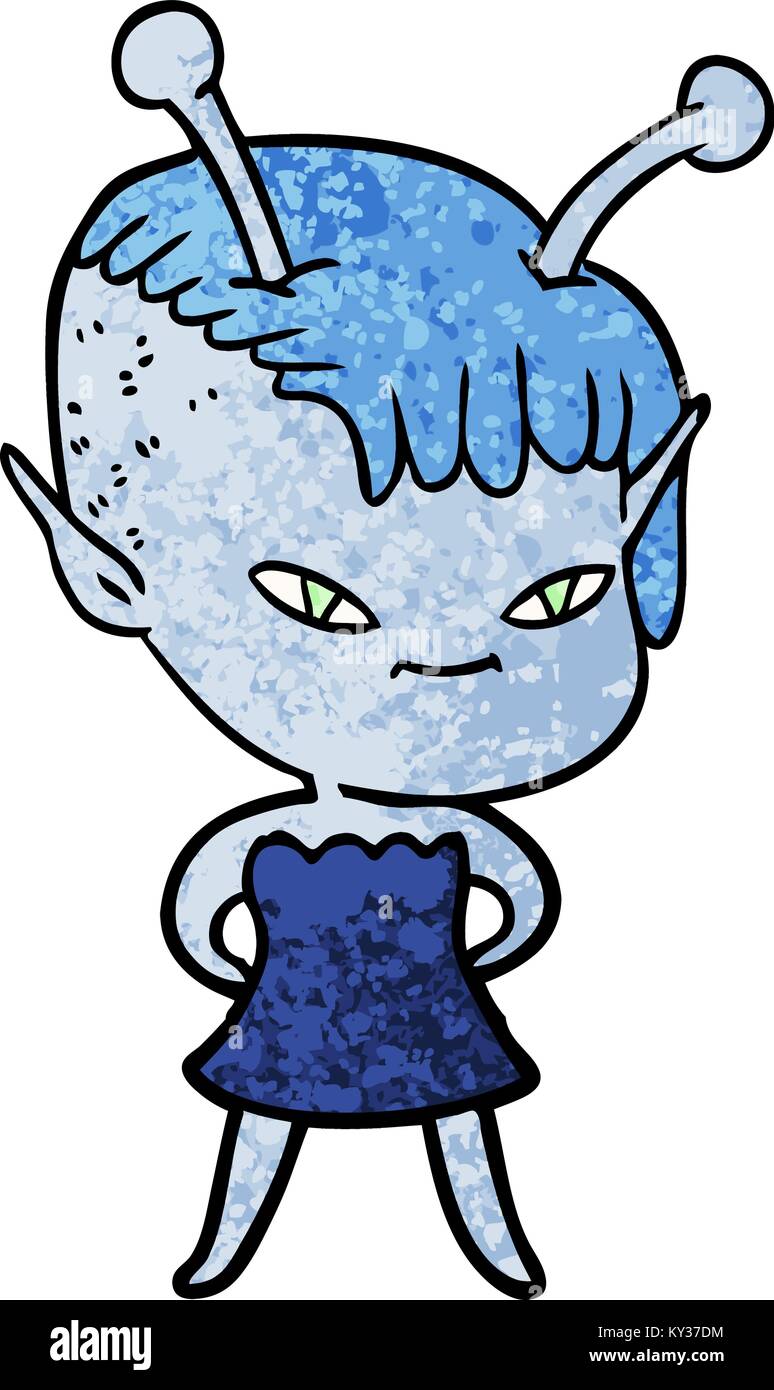 cute cartoon alien girl Stock Vector Image & Art - Alamy
