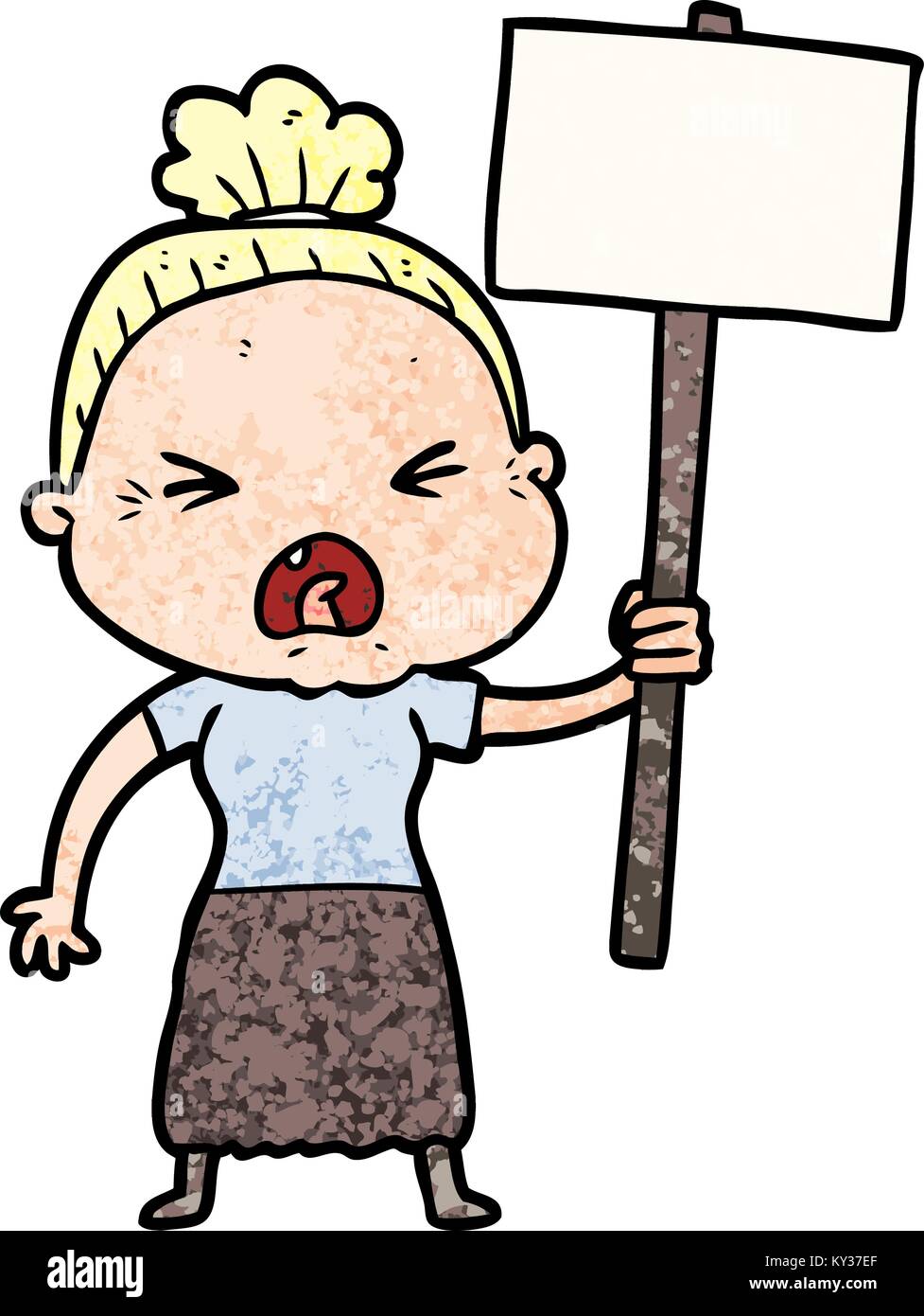 cartoon angry old woman Stock Vector Image & Art - Alamy