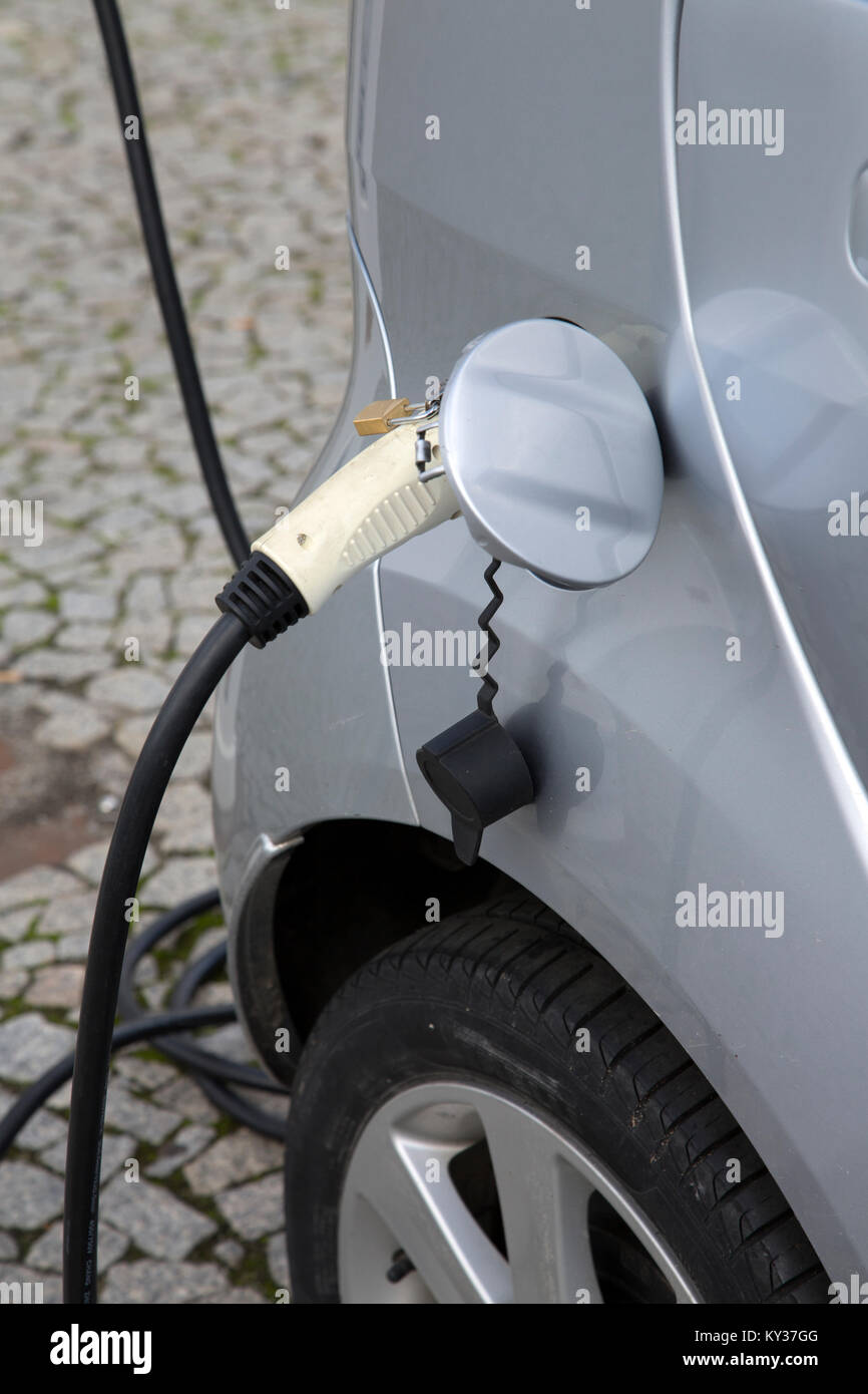 Closeup of Electric Car Plug Stock Photo - Alamy