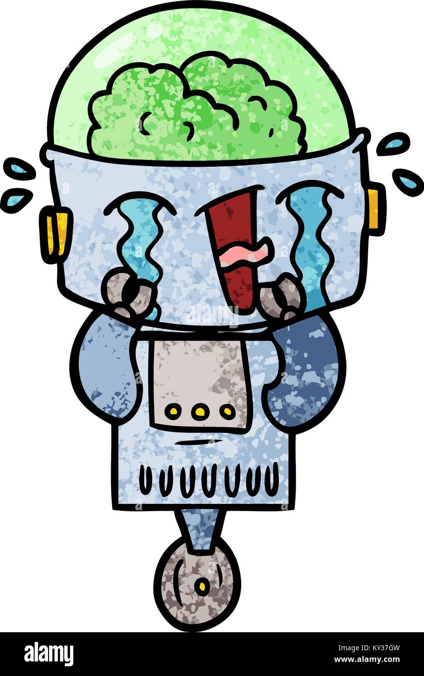 cartoon crying robot Stock Vector Image & Art - Alamy