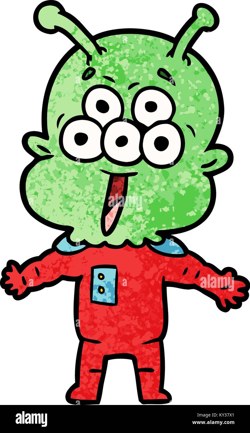 happy cartoon alien Stock Vector Image & Art - Alamy