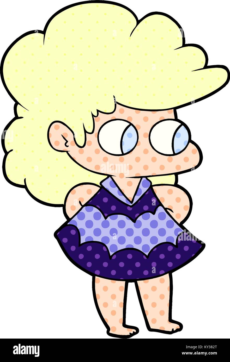 Cartoon Girl In Dress Stock Vector Image And Art Alamy