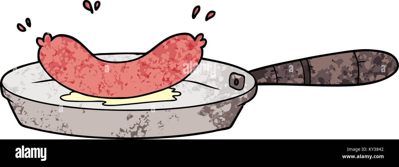 cartoon frying sausage Stock Vector Image & Art - Alamy