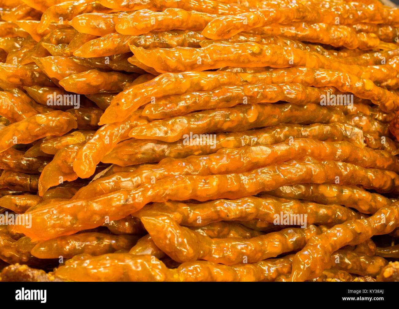 Turkish style fruit dried pulp as snack food Stock Photo - Alamy