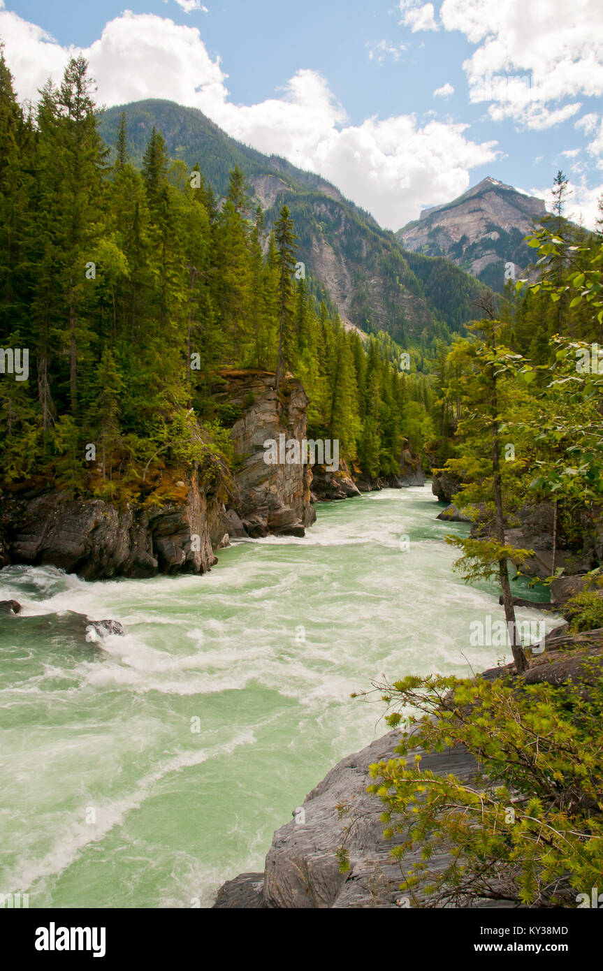 View of Overlander Falls with blue sky in Canada Stock Photo - Alamy