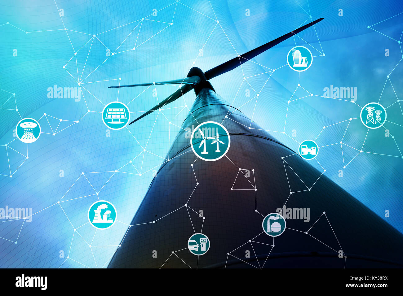 Renewable energy concept. Abstract mixed media Stock Photo - Alamy