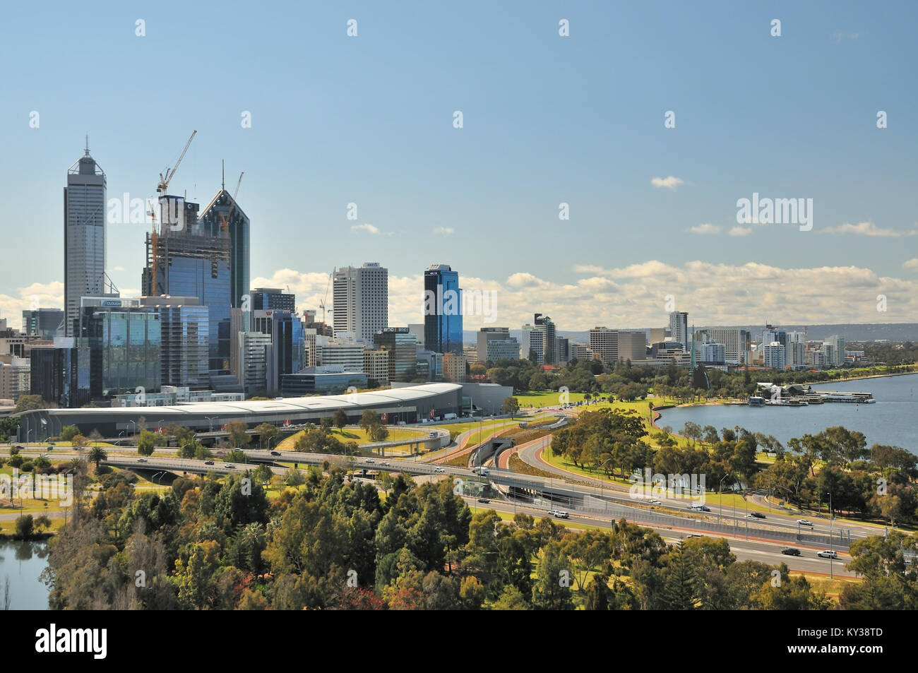 Bird's eye view of Perth city from King George's Park Stock Photo - Alamy