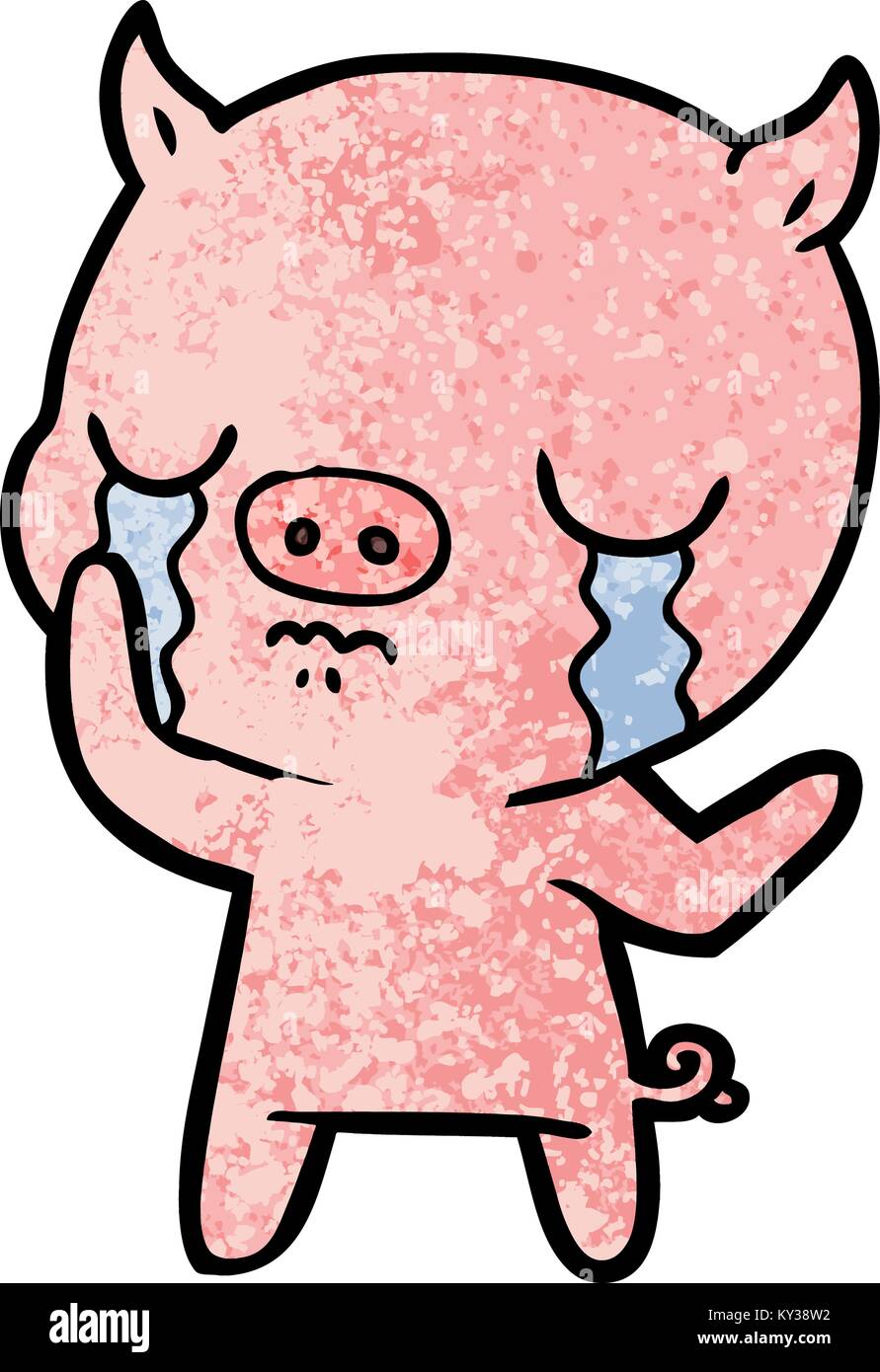 cartoon pig crying Stock Vector Image & Art - Alamy