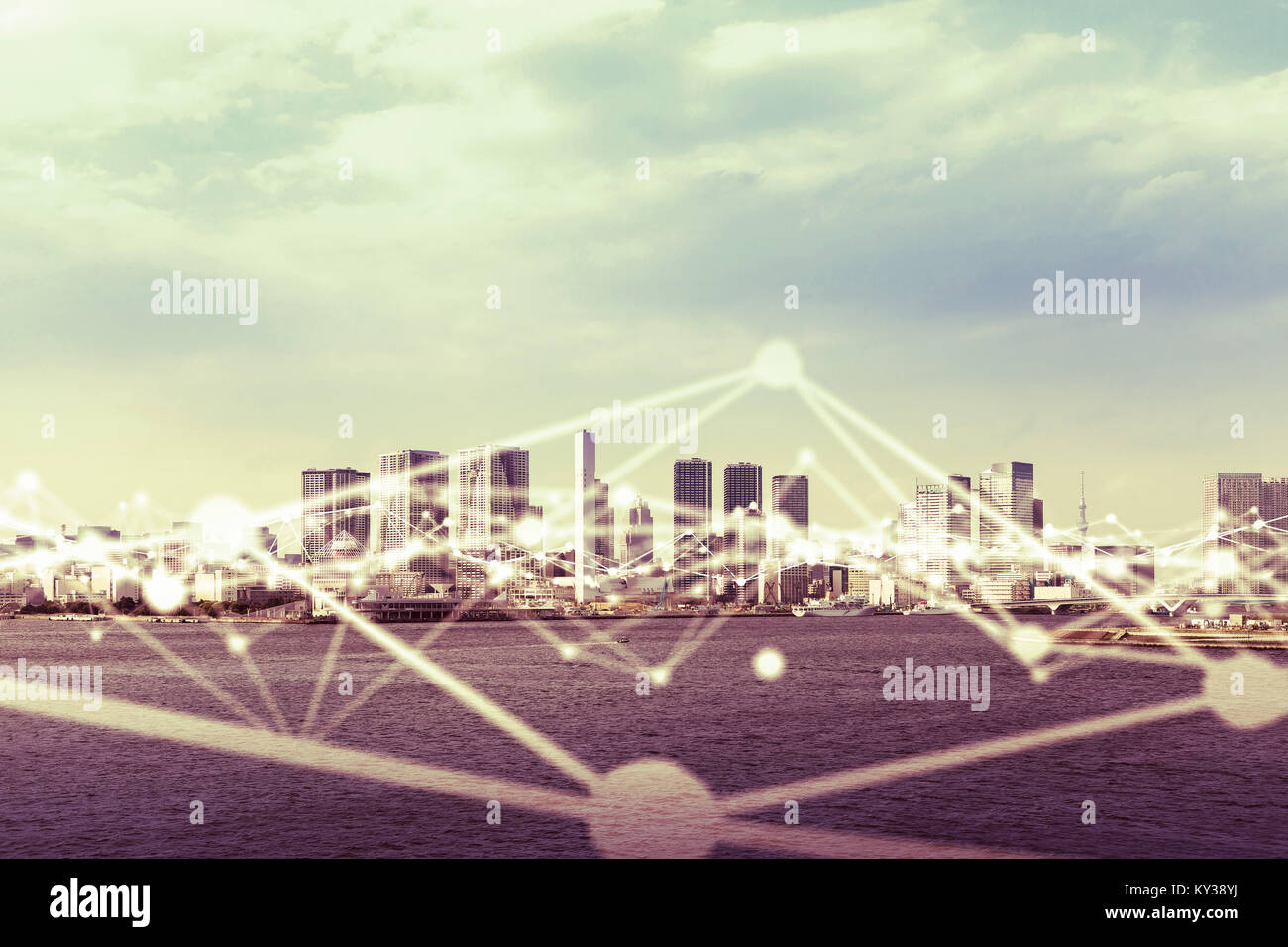Communication network and modern buildings Stock Photo - Alamy