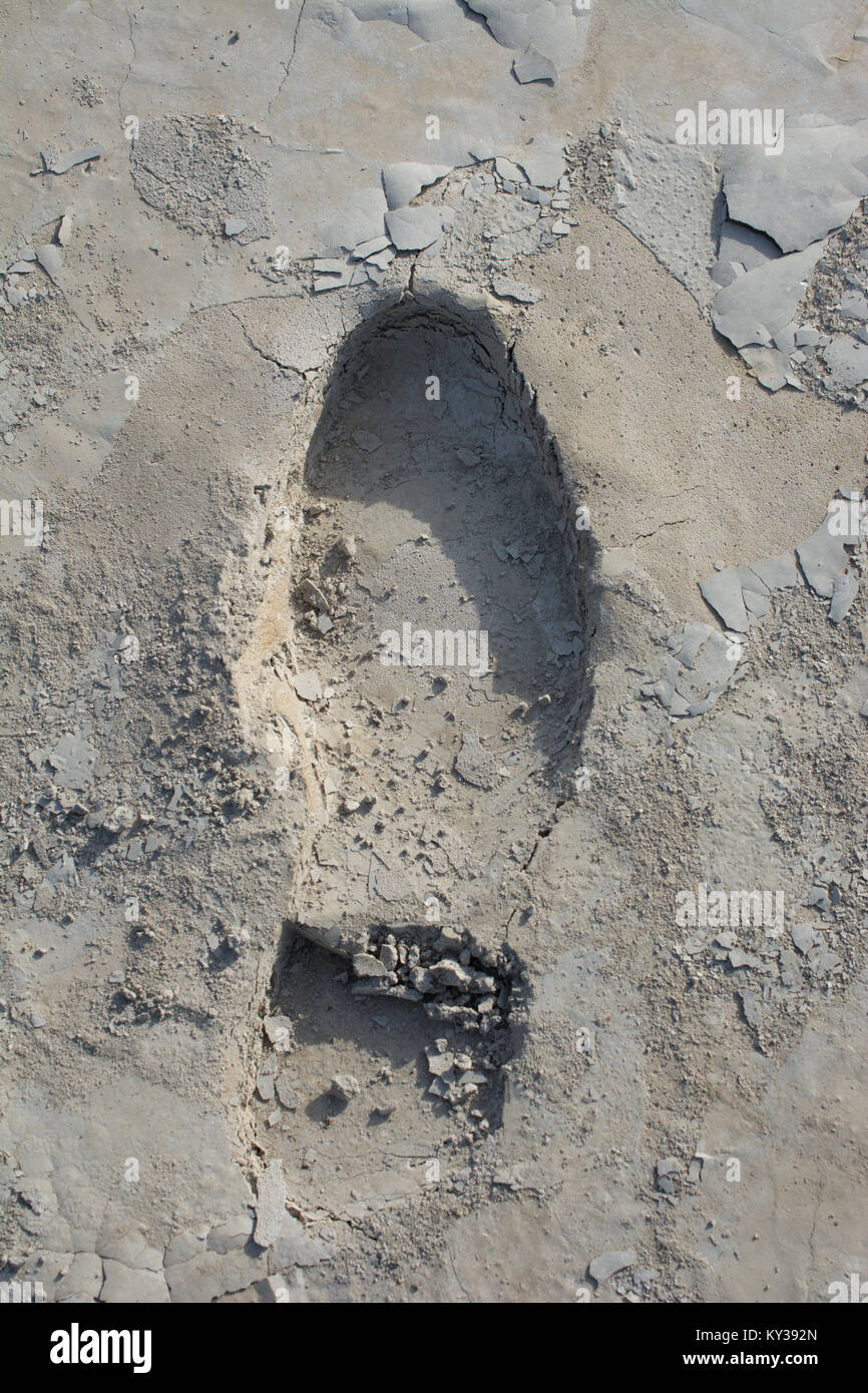 Footstep pattern seen on a concrete background Stock Photo - Alamy