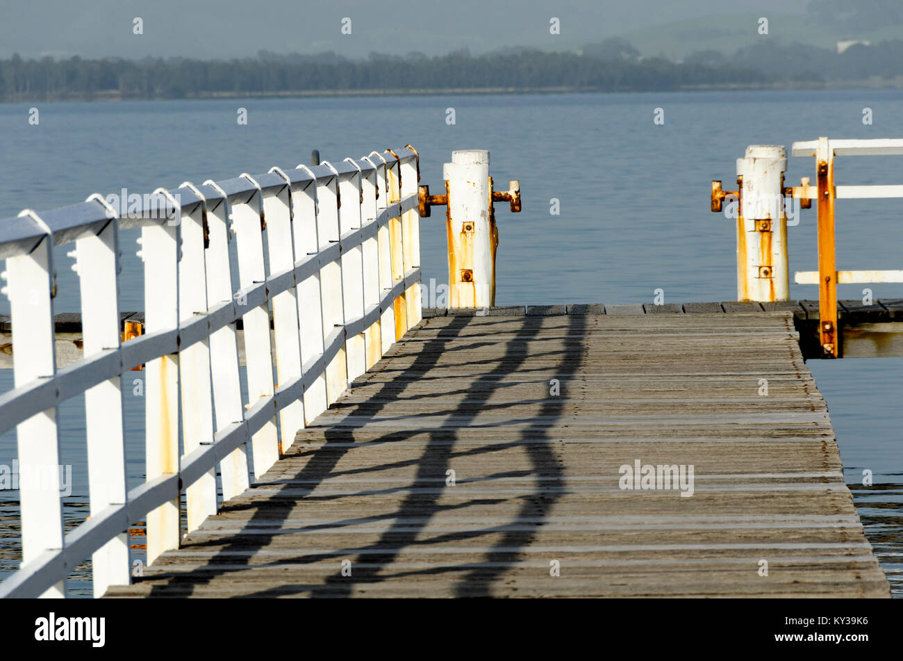 Jetty at Boonerah Park, Mount Warrigal, Lake Illawarra, New South Wales ...