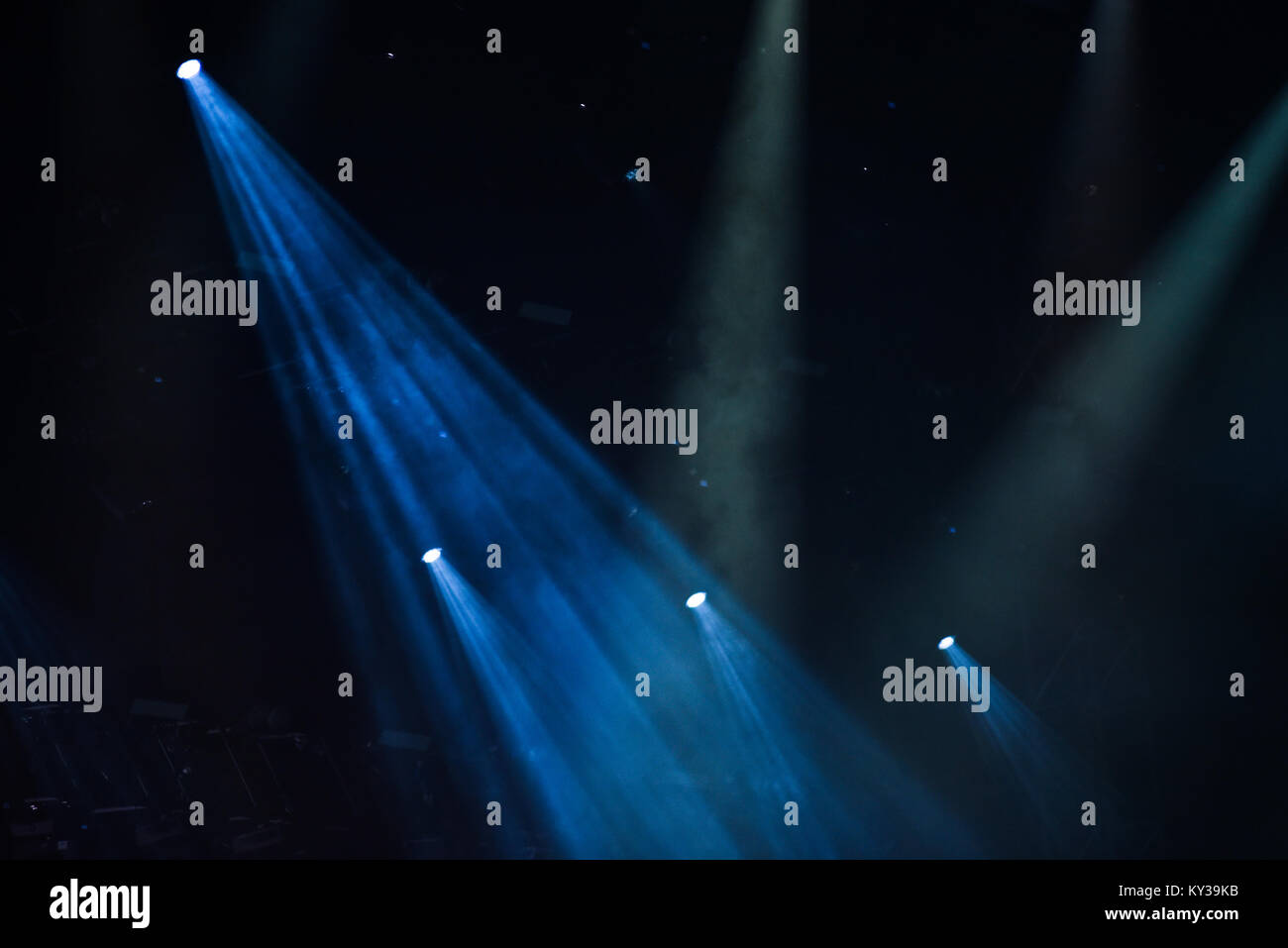 Blue stage lights during a rock concert Stock Photo - Alamy