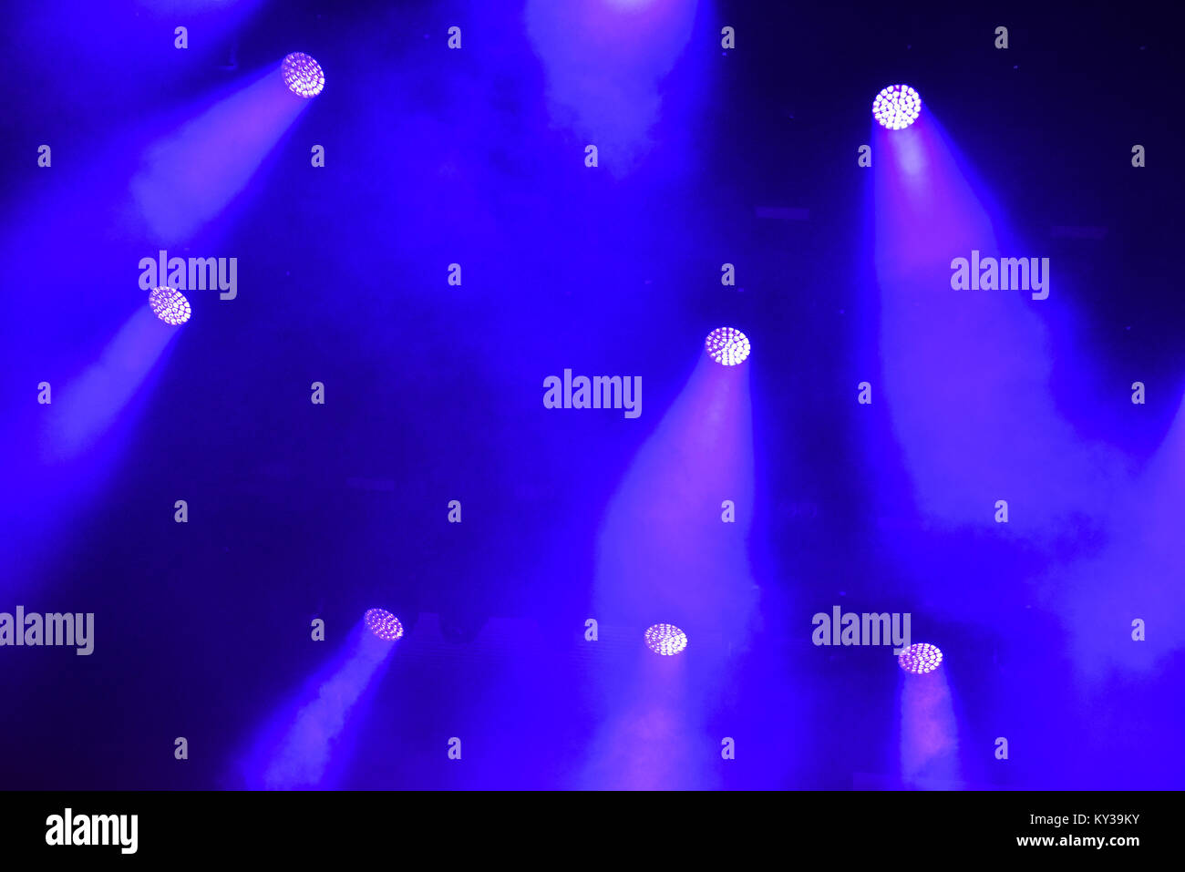 Blue stage lights during a rock concert Stock Photo - Alamy
