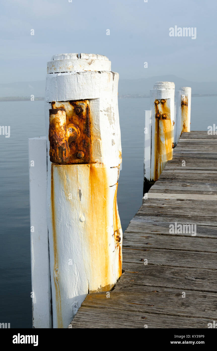 Jetty at Boonerah Park, Mount Warrigal, Lake Illawarra, New South Wales ...