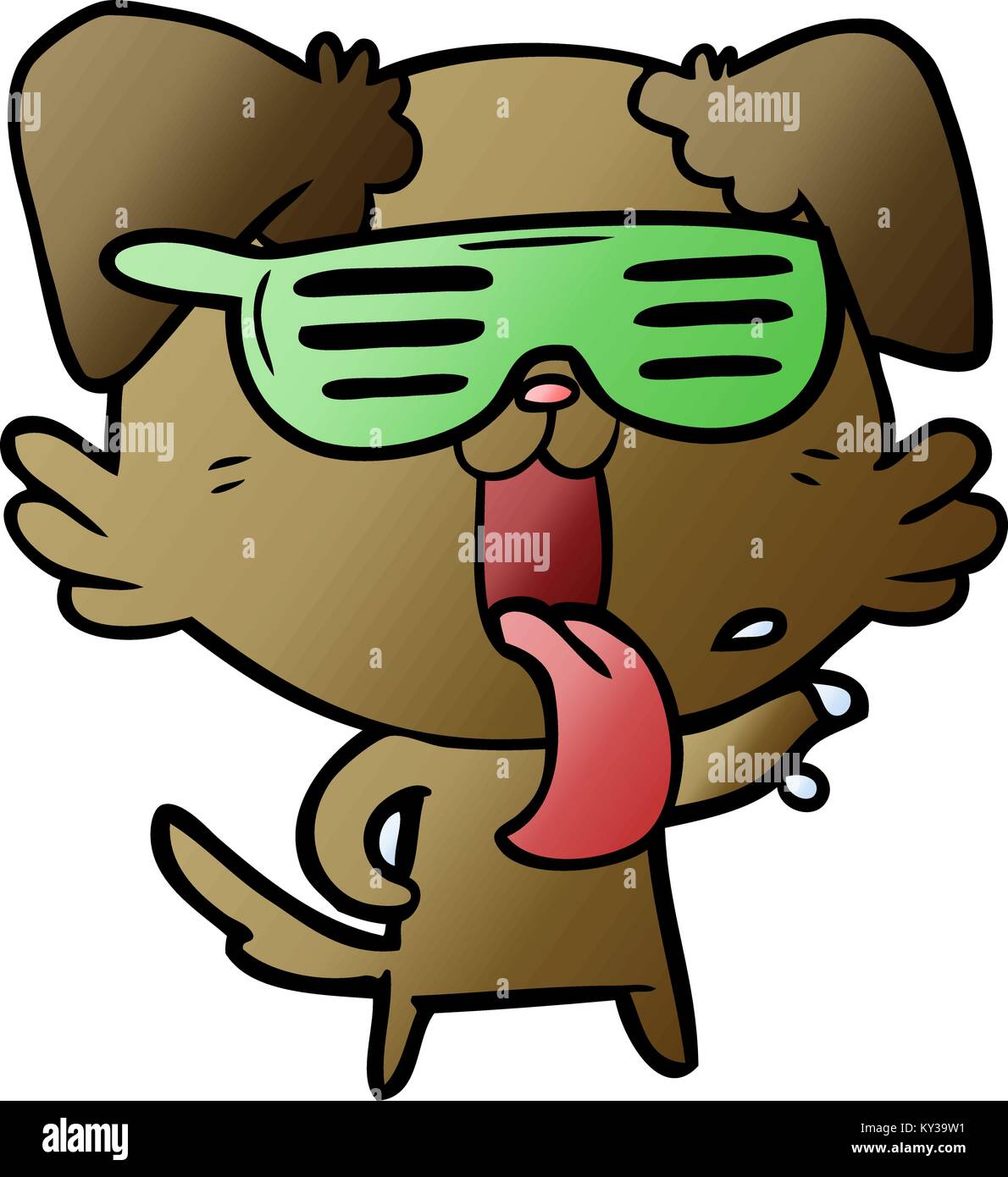 cartoon panting dancing dog Stock Vector Image & Art - Alamy