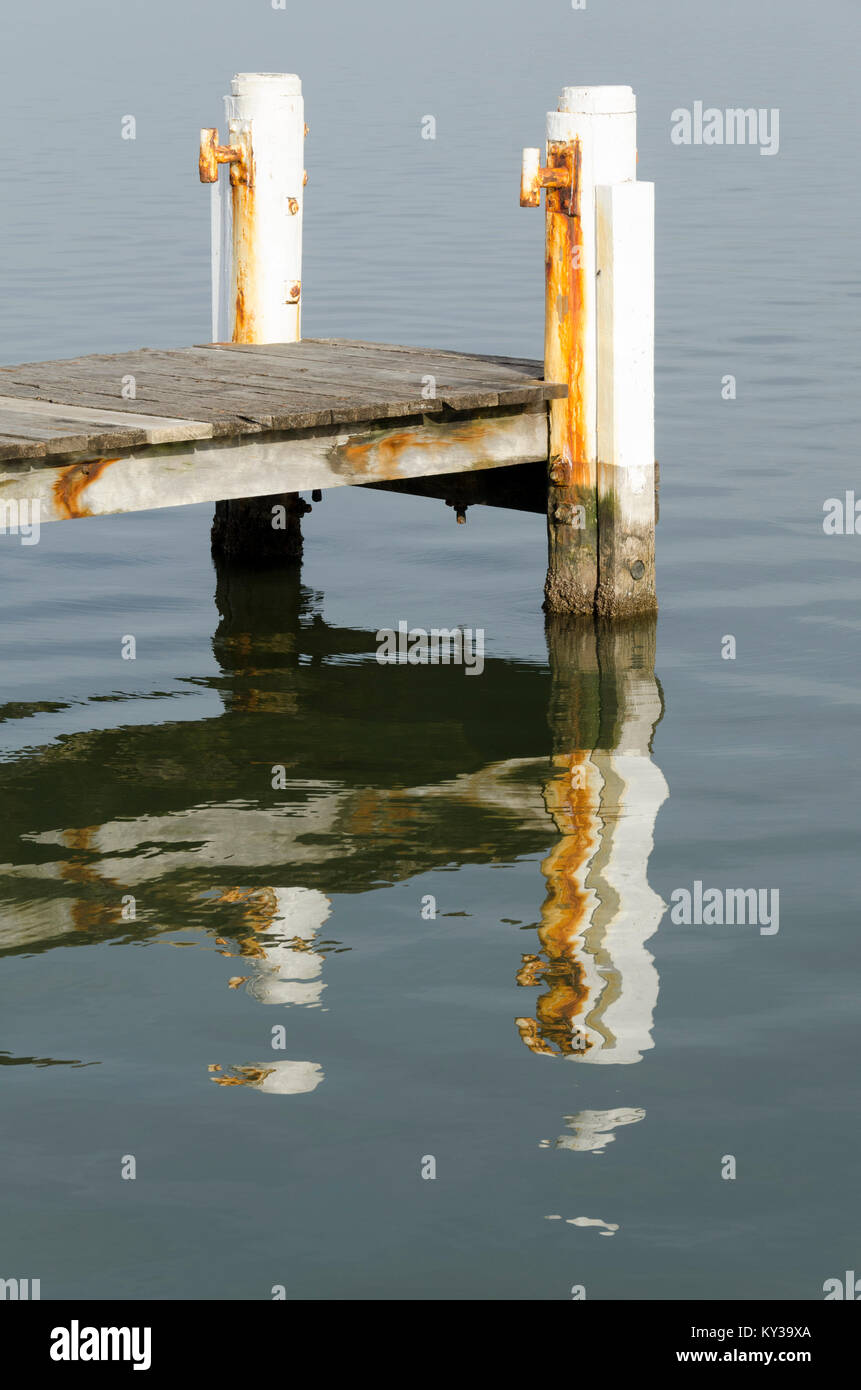 Jetty at Boonerah Park, Mount Warrigal, Lake Illawarra, New South Wales ...