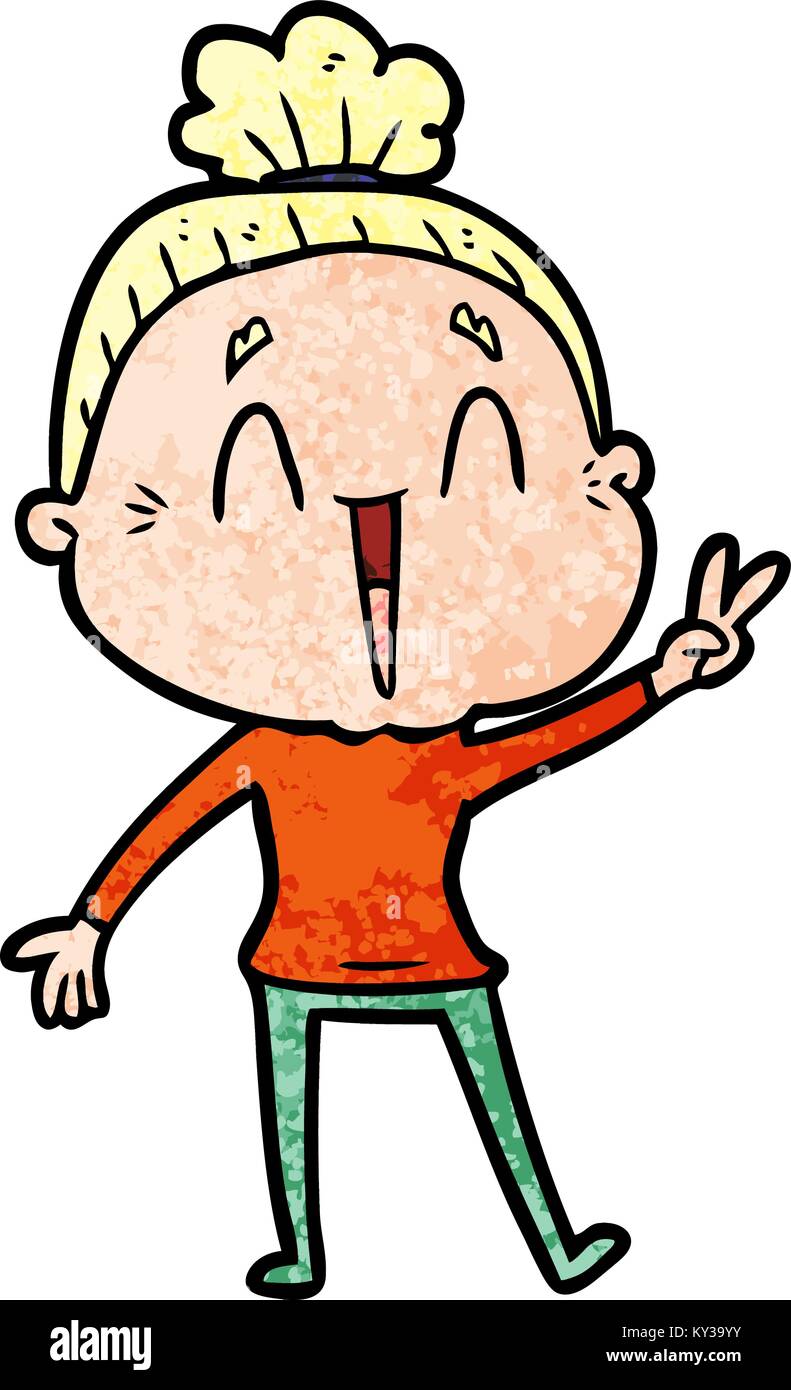 cartoon happy old lady Stock Vector Image & Art - Alamy