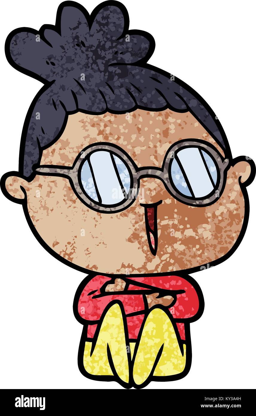 cartoon woman wearing spectacles Stock Vector Image & Art - Alamy