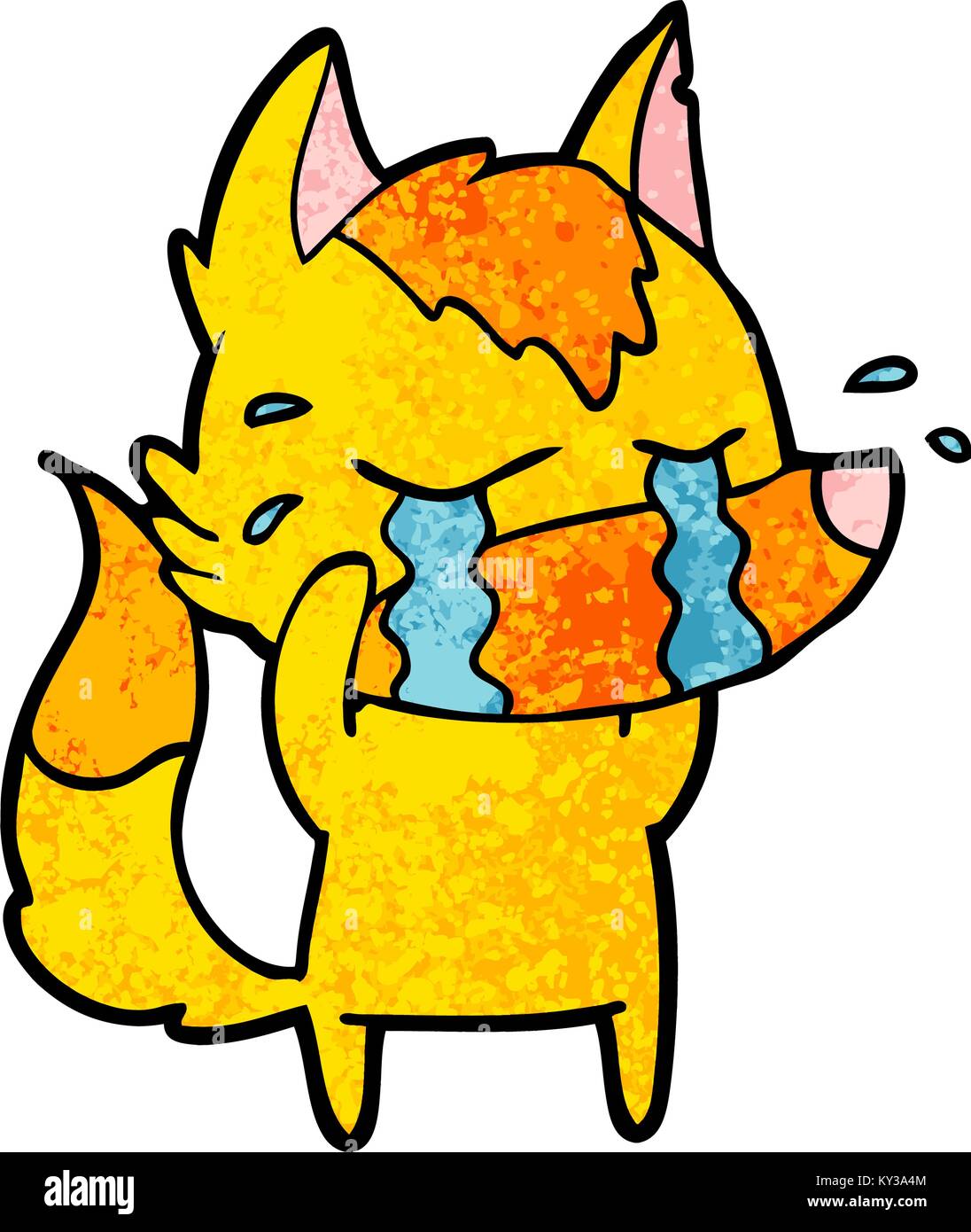 sad little fox cartoon character Stock Vector Image & Art - Alamy