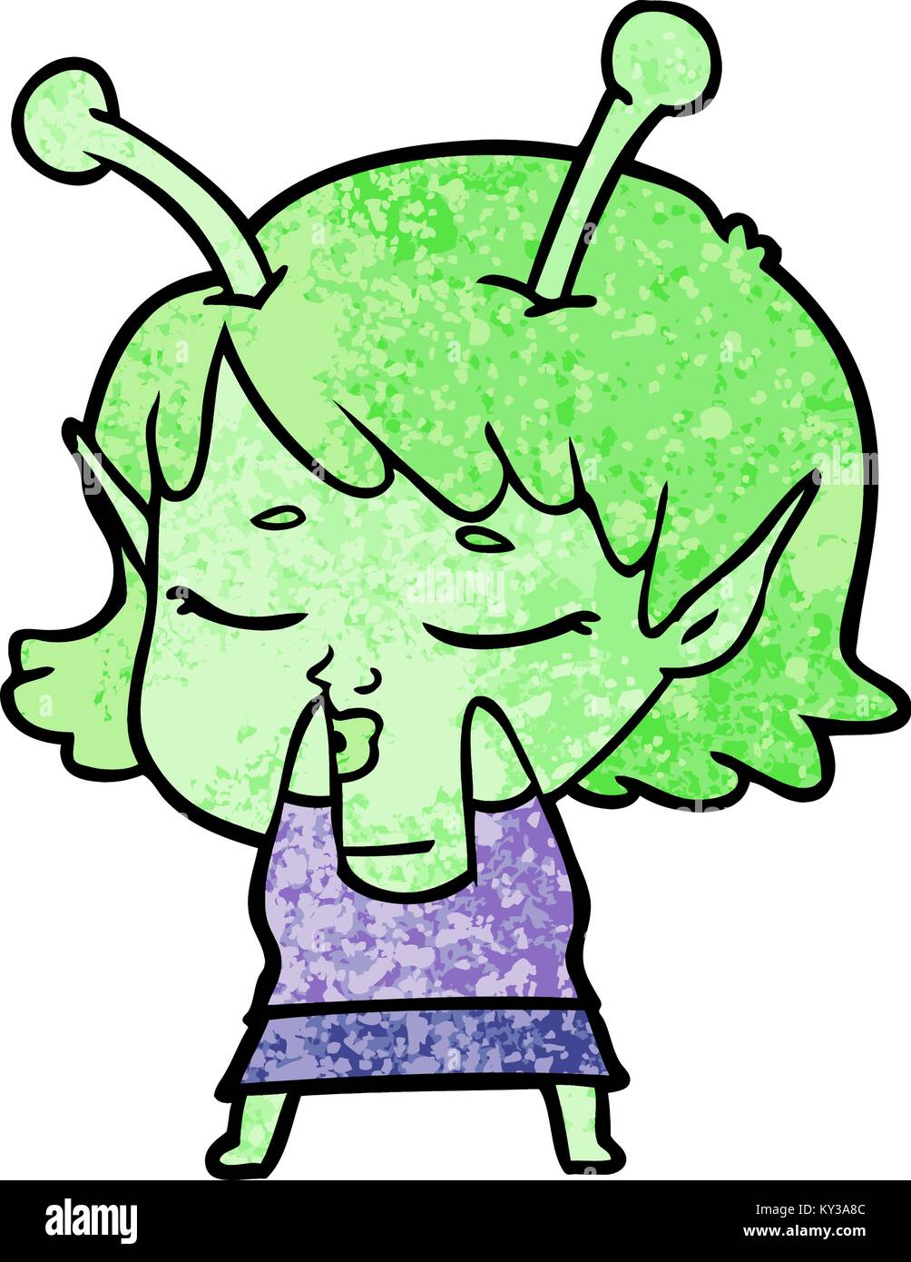 cute alien girl cartoon Stock Vector Image & Art - Alamy