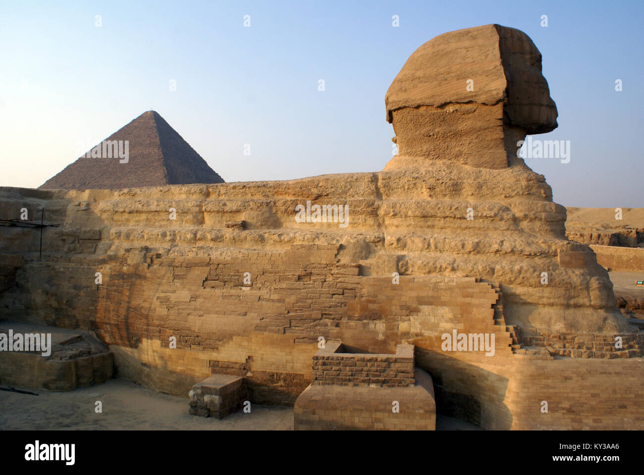 Sphinks and shadow near piramids in Giza, Egypt Stock Photo - Alamy
