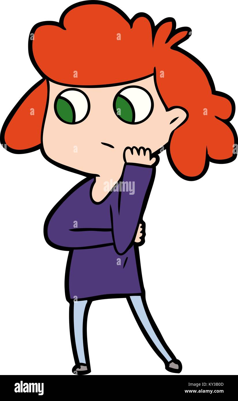 cartoon unsure woman Stock Vector Image & Art - Alamy