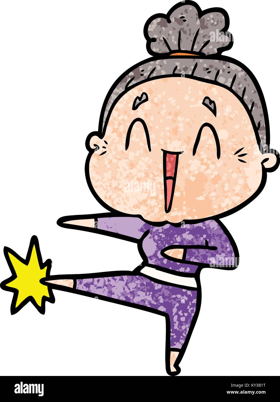 cartoon happy old lady Stock Vector Image & Art - Alamy