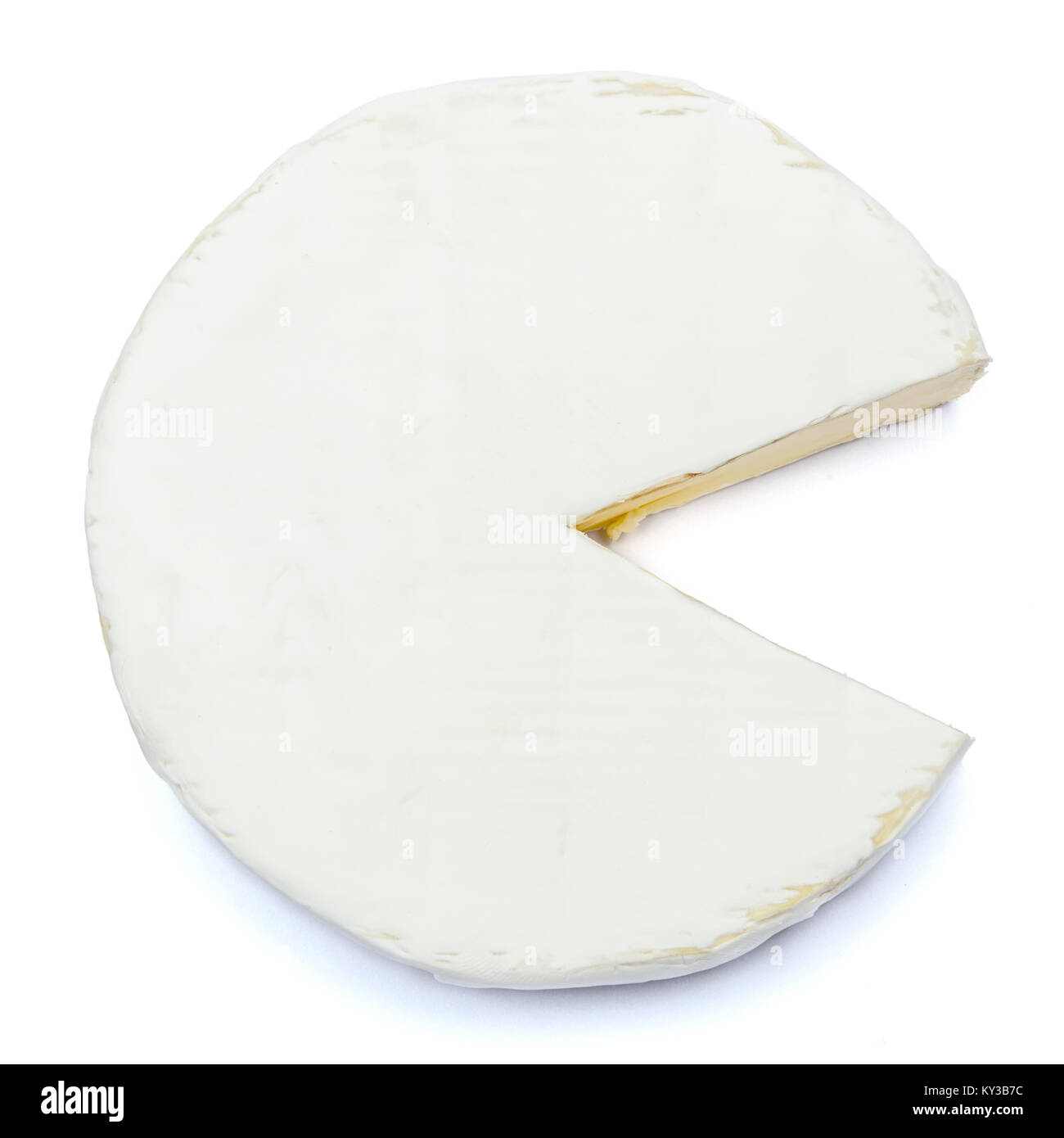 Round brie or camambert cheese on a white background Stock Photo - Alamy