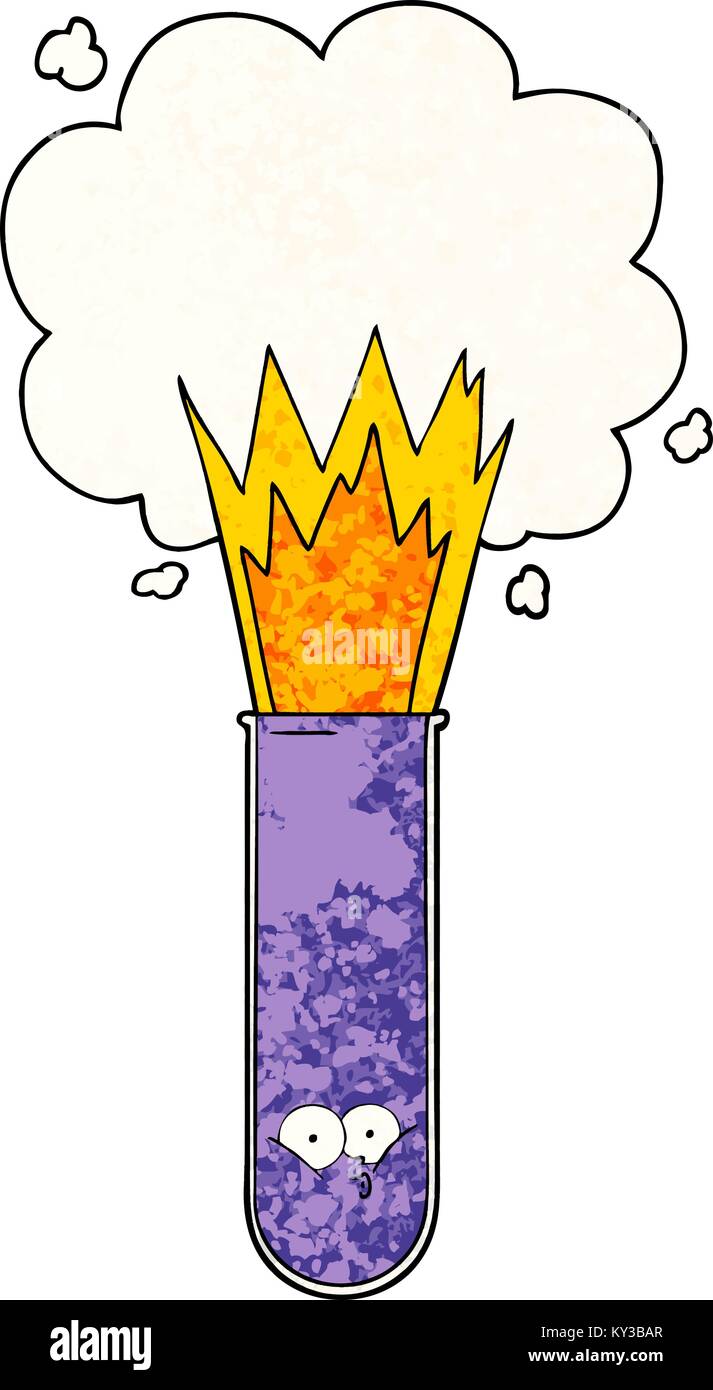 cartoon exploding chemicals in test tube Stock Vector Image & Art - Alamy