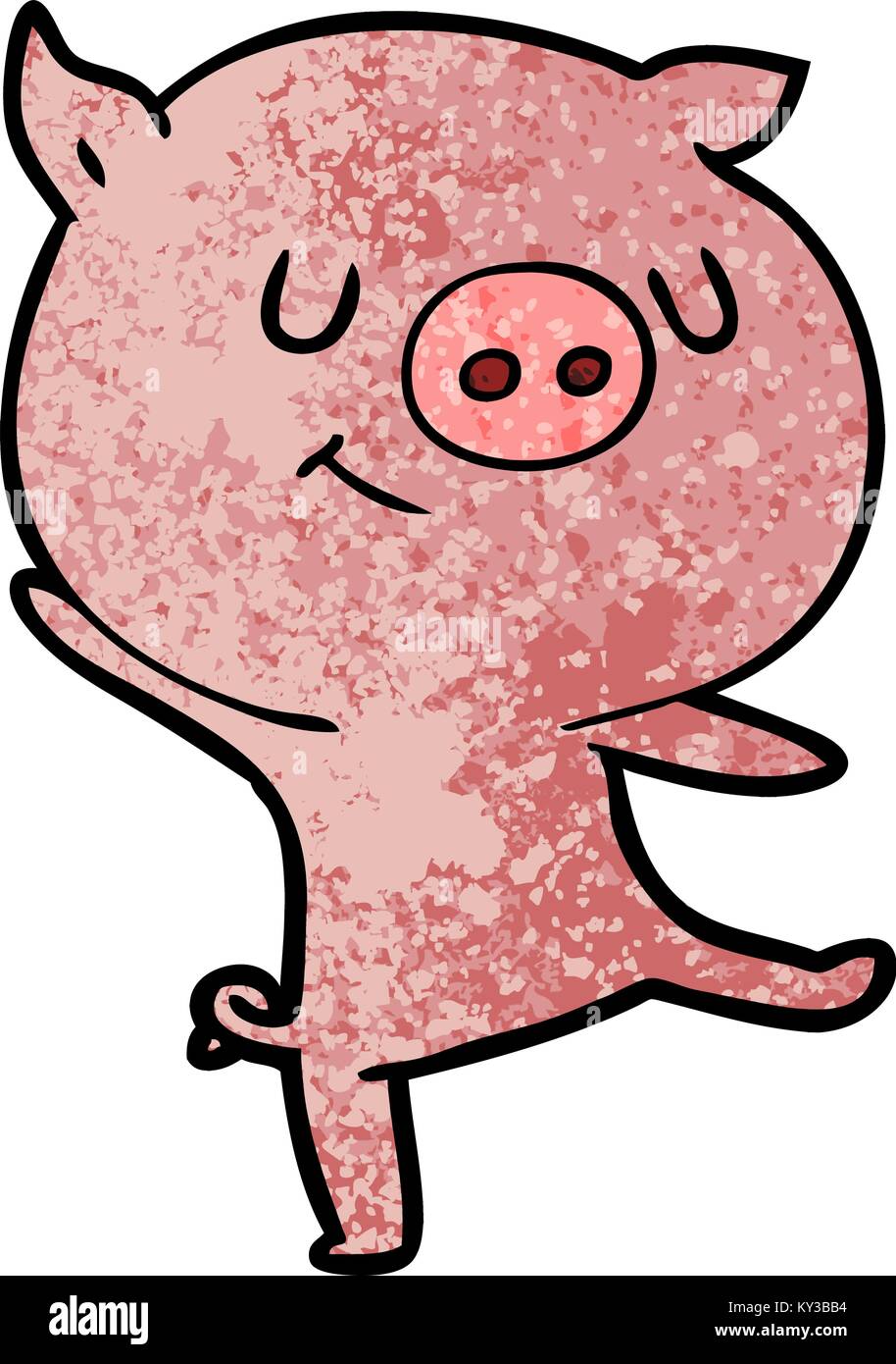 happy cartoon pig Stock Vector Image & Art - Alamy