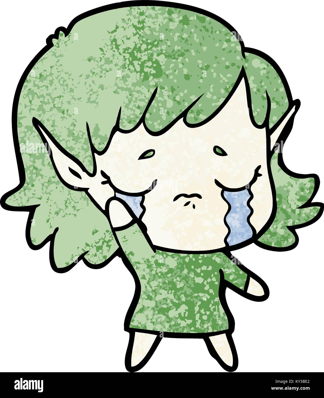 cartoon crying elf girl Stock Vector Image & Art - Alamy