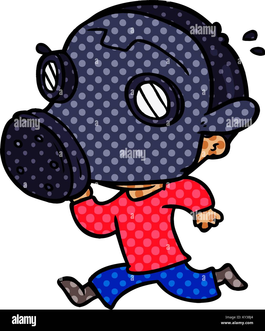 cartoon man wearing gas mask Stock Vector Image & Art - Alamy