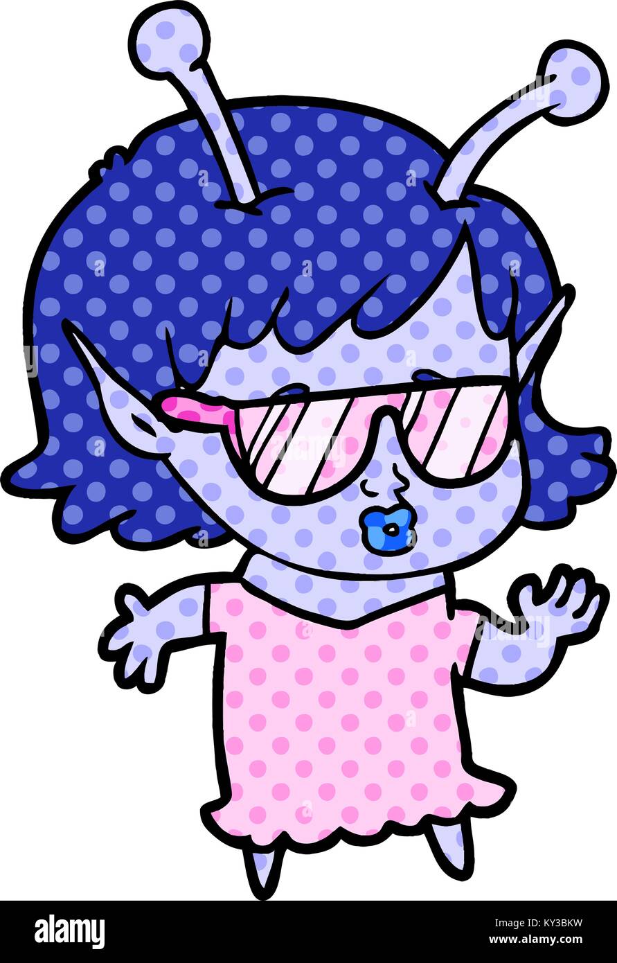 cute alien girl cartoon Stock Vector Image & Art - Alamy