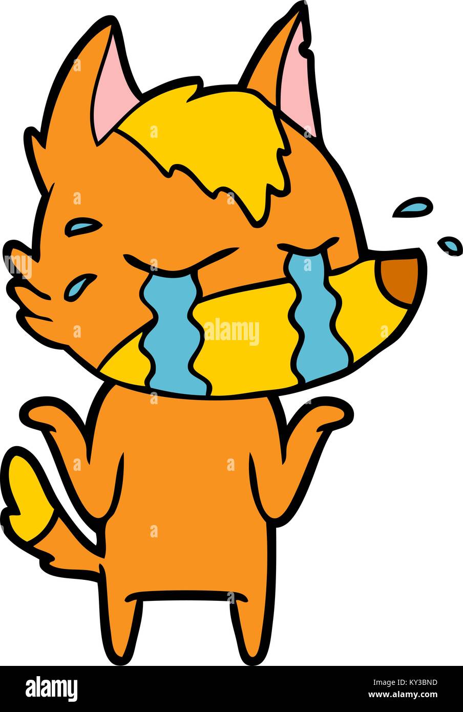 sad little fox cartoon character Stock Vector Image & Art - Alamy