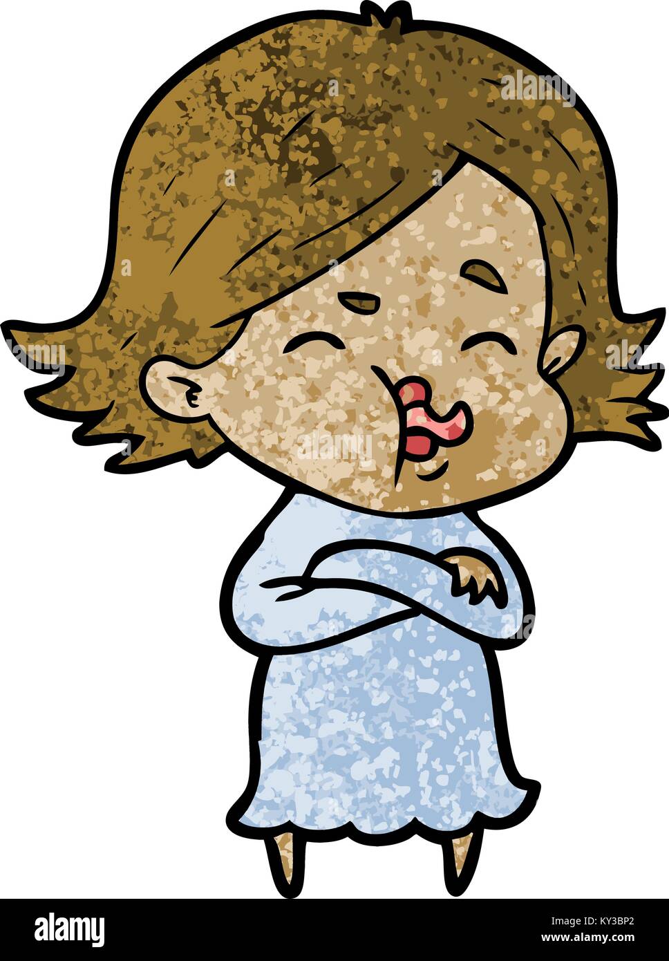 cartoon girl pulling face Stock Vector Image & Art - Alamy