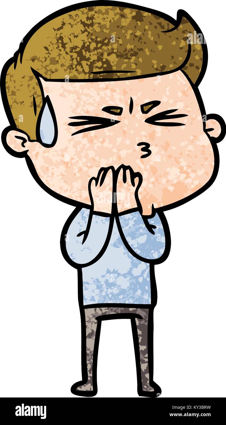 cartoon man sweating Stock Vector Image & Art - Alamy