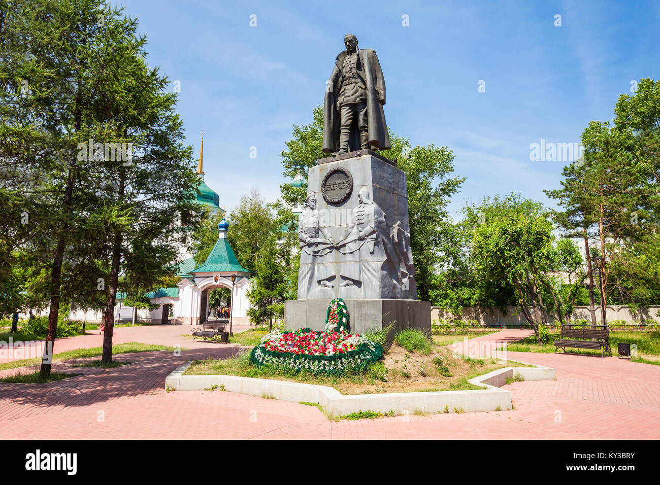IRKUTSK, RUSSIA - JULY 07, 2016: The Kolchak Monument dedicated to ...