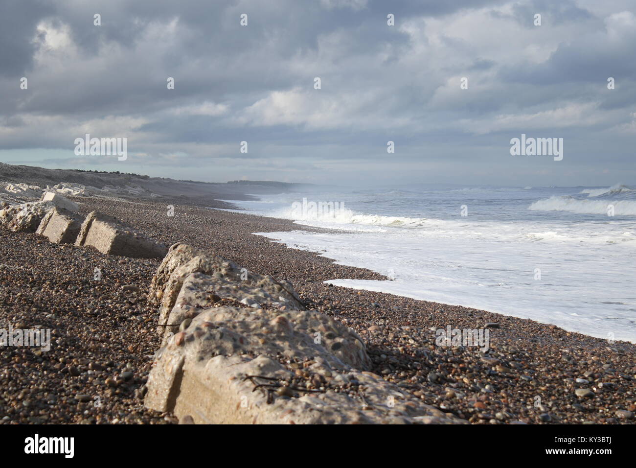 waves on cobble beach Stock Photo - Alamy