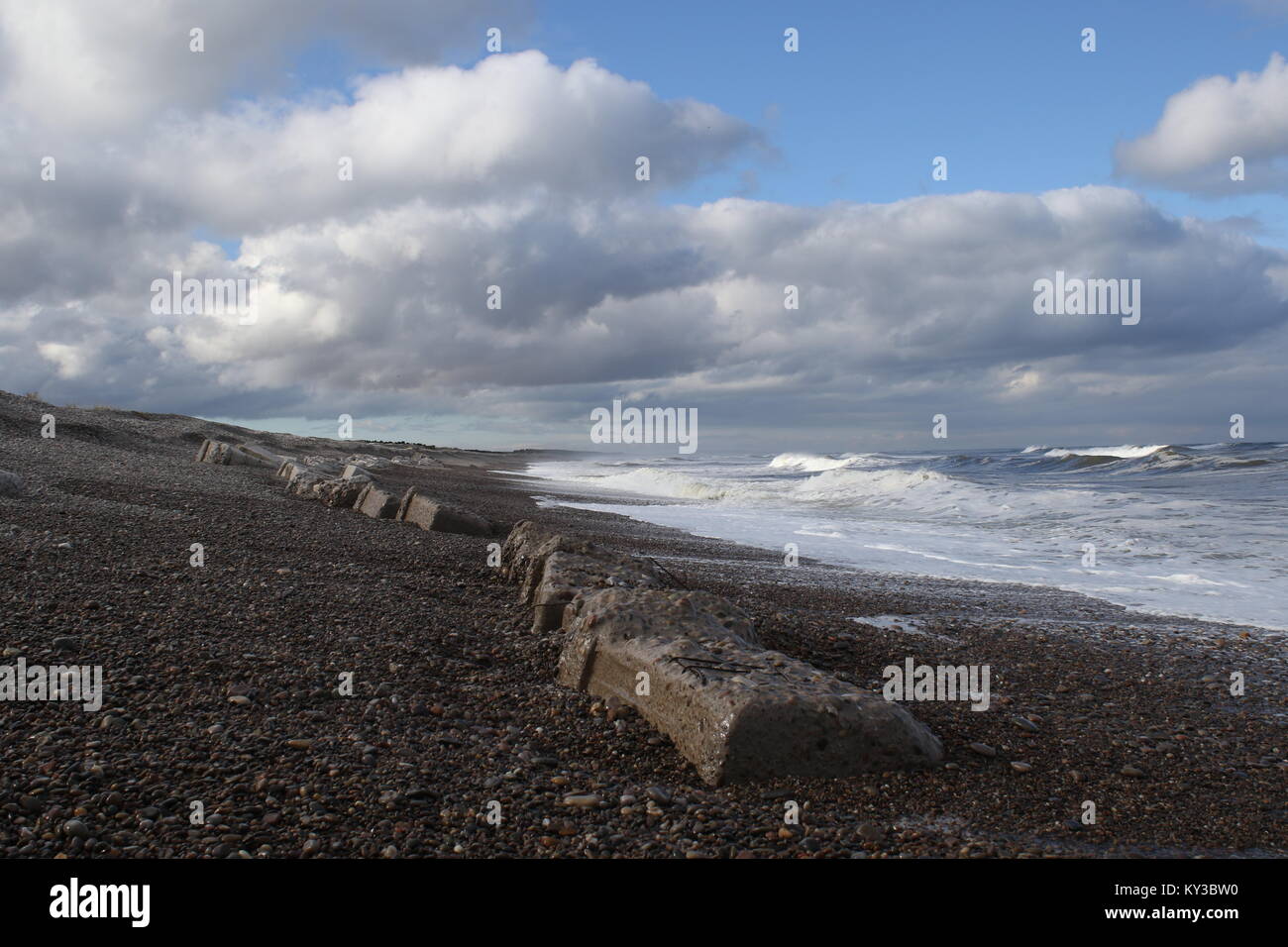 waves on cobble beach Stock Photo - Alamy