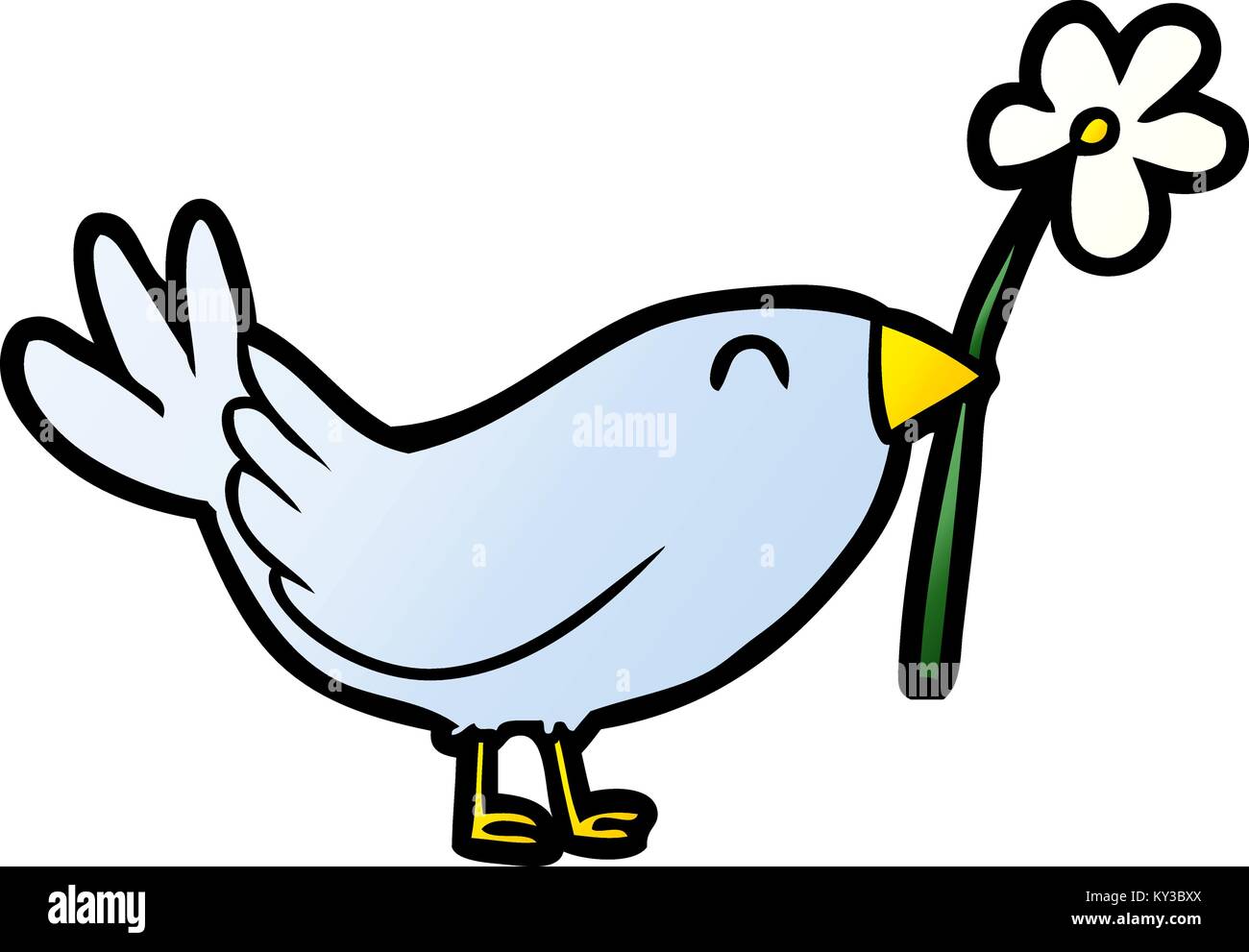 cartoon bird with flower Stock Vector Image & Art - Alamy
