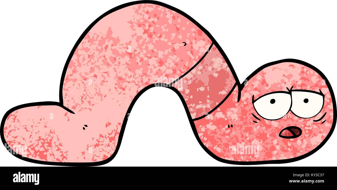 cartoon tired worm Stock Vector Image & Art - Alamy