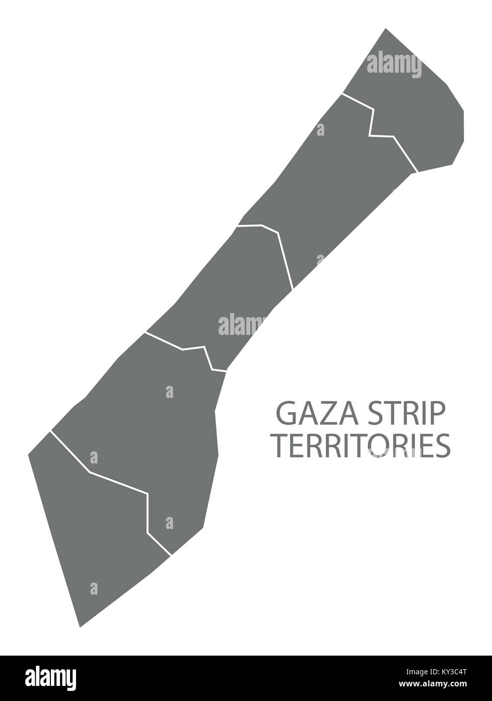 Gaza Strip Territories map of Palestine grey illustration silhouette ...