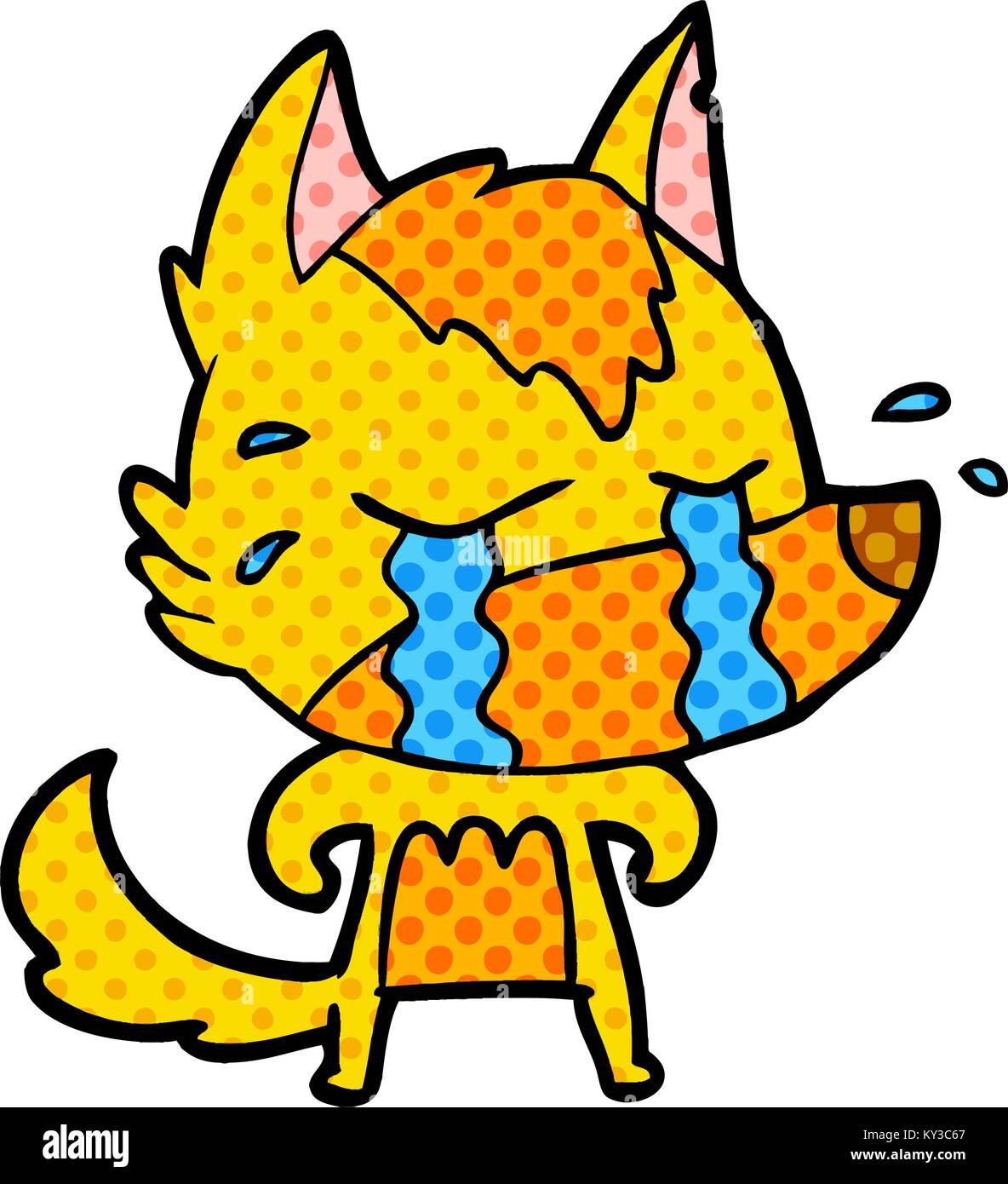 sad little fox cartoon character Stock Vector Image & Art - Alamy