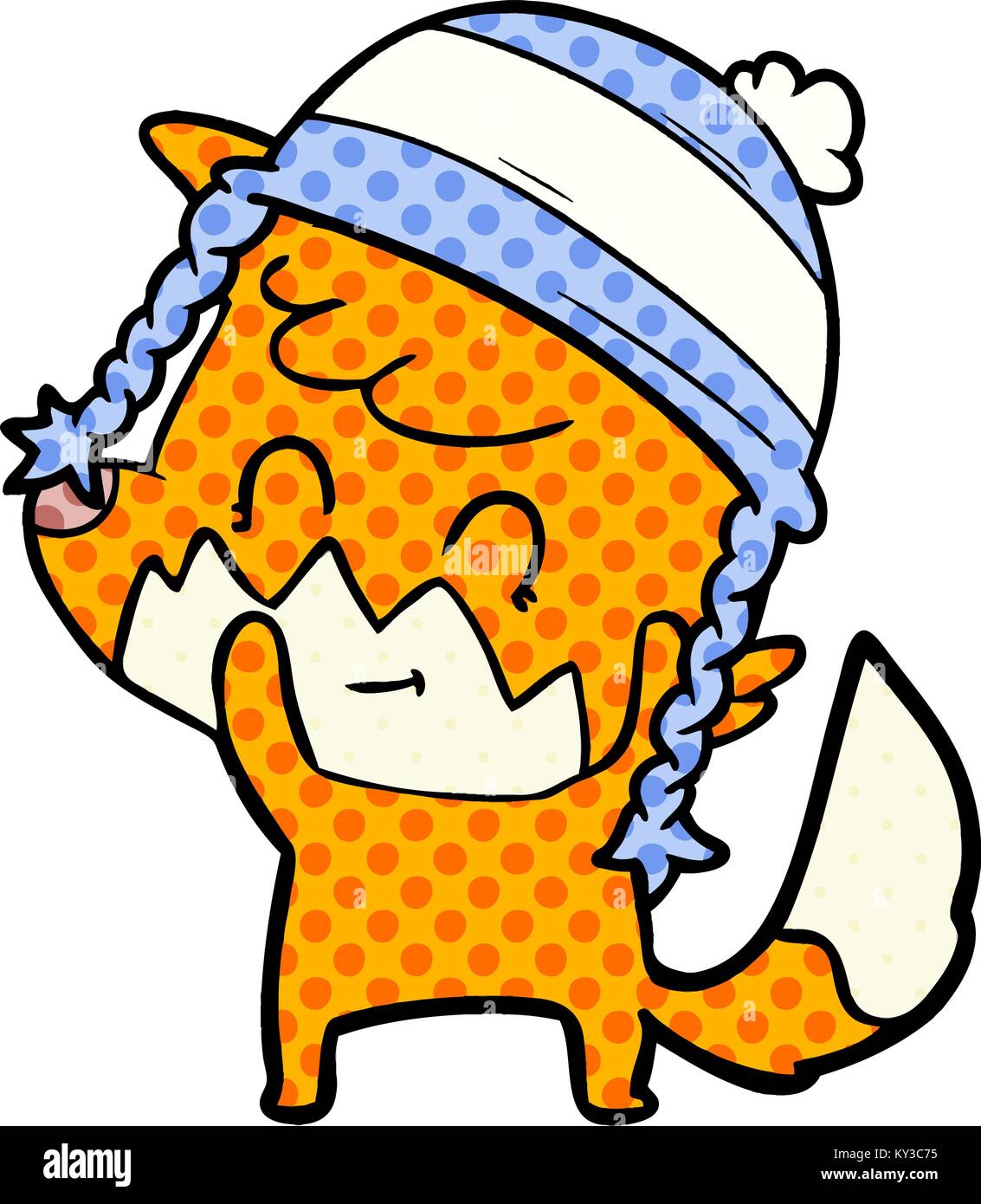 cartoon friendly fox wearing hat Stock Vector Image & Art - Alamy