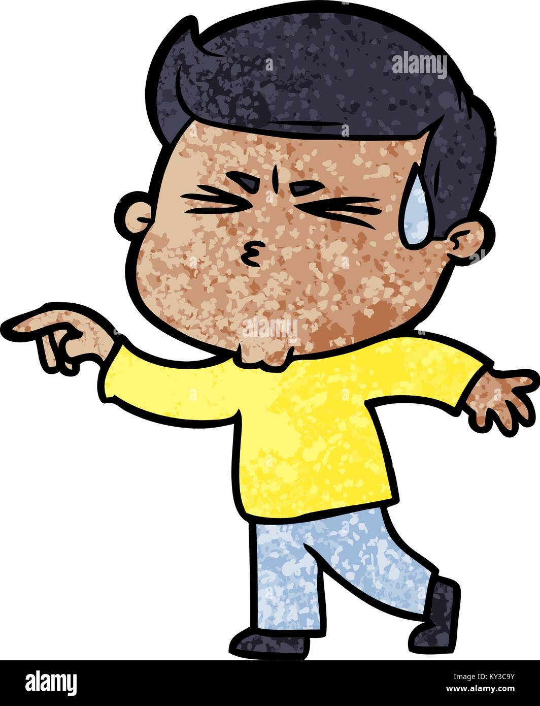 cartoon man sweating Stock Vector Image & Art - Alamy