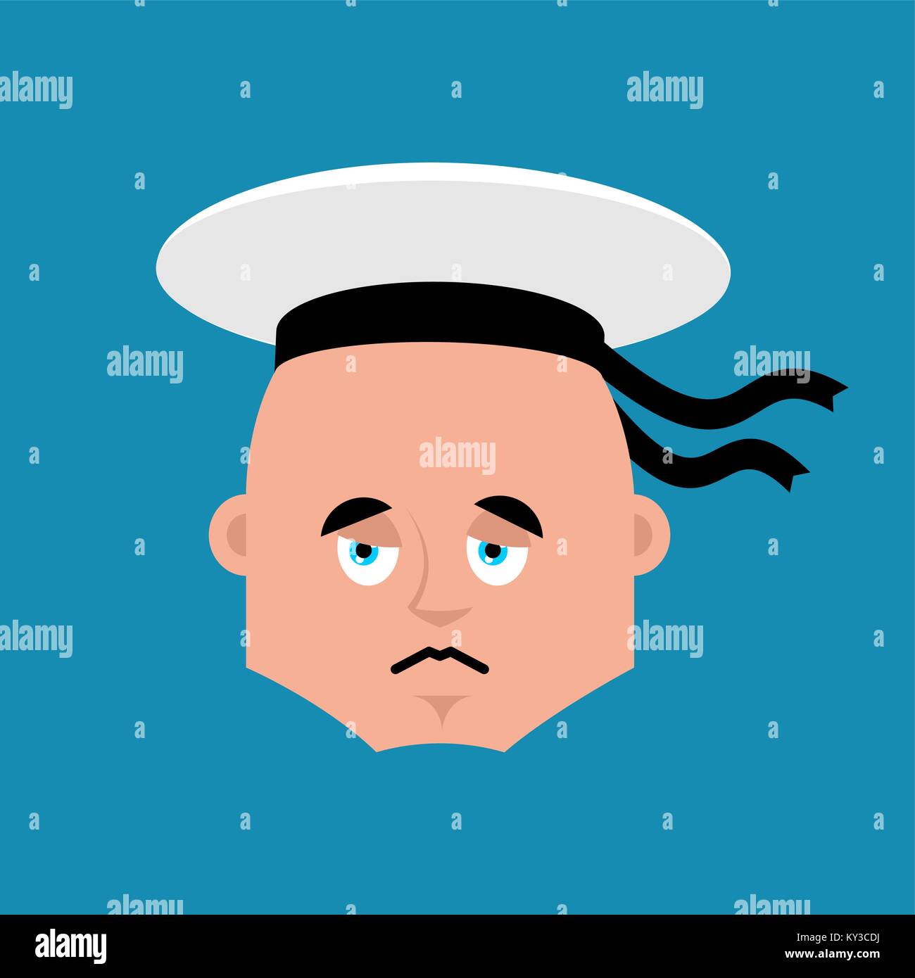 Sailor sad emoji. Russian soldier seafarer sorrowful emotions avatar ...