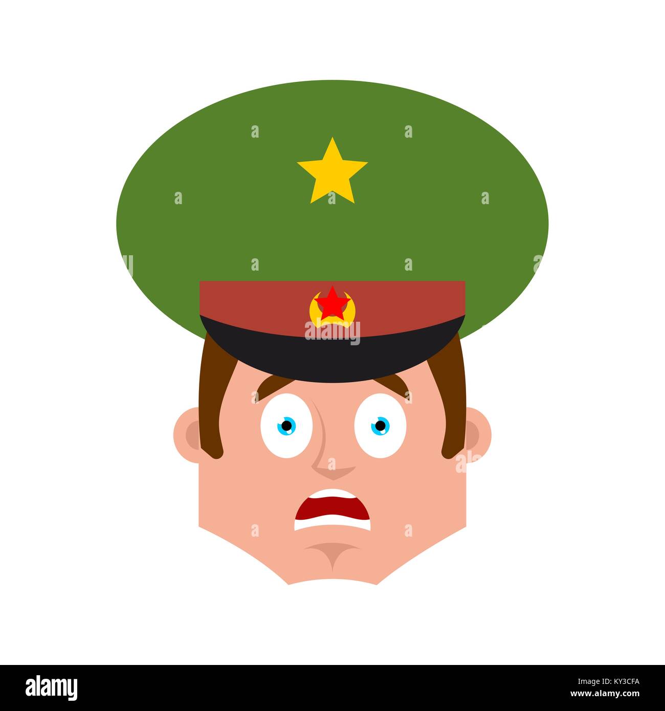 Russian Officer scared OMG emoji. Soldier Oh my God emotion avatar ...