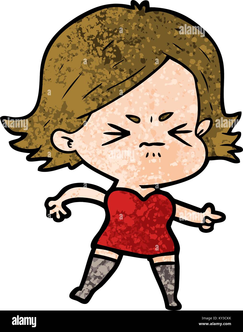 cartoon angry girl Stock Vector Image & Art - Alamy
