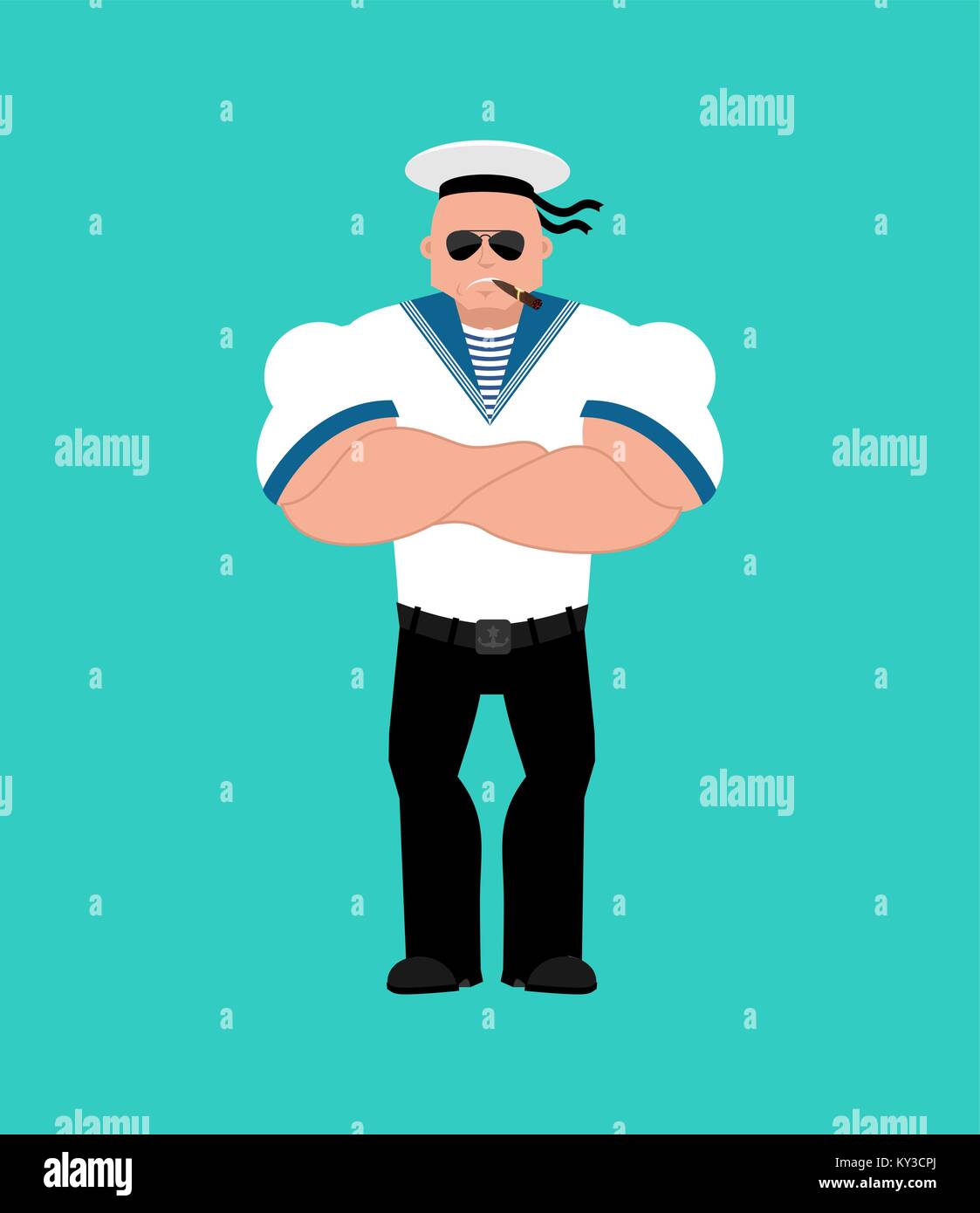 Illustration muscular sailor symbol hi-res stock photography and images ...