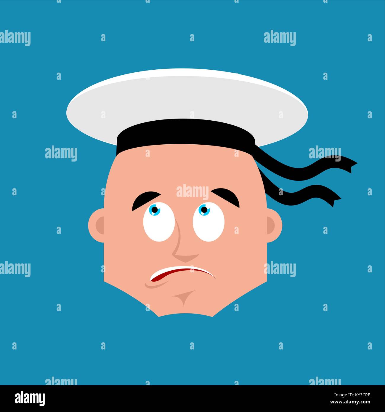 Sailor confused emoji oops. Russian soldier seafarer perplexed emotions ...